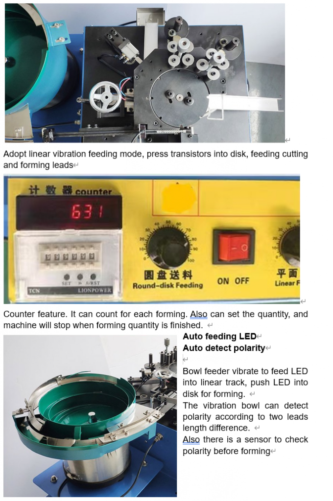 RS-909 Polarity Detect LED Diode Lead Cutting And Shaping Machine